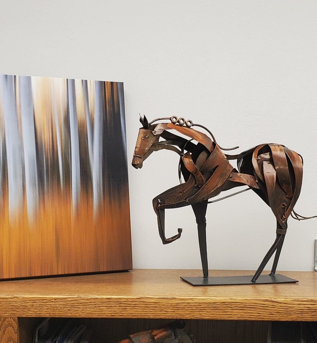 3D Metal Art Horse Statue Decor - 100% Handmade Horse Sculpture ...