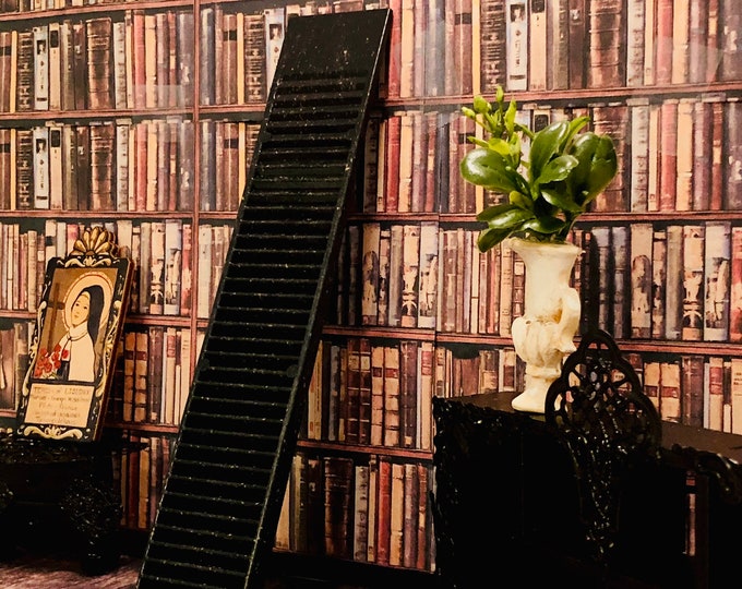 Goth Tall Library Ladder Dollhouse Miniature, Gothic Style, Tudor ...