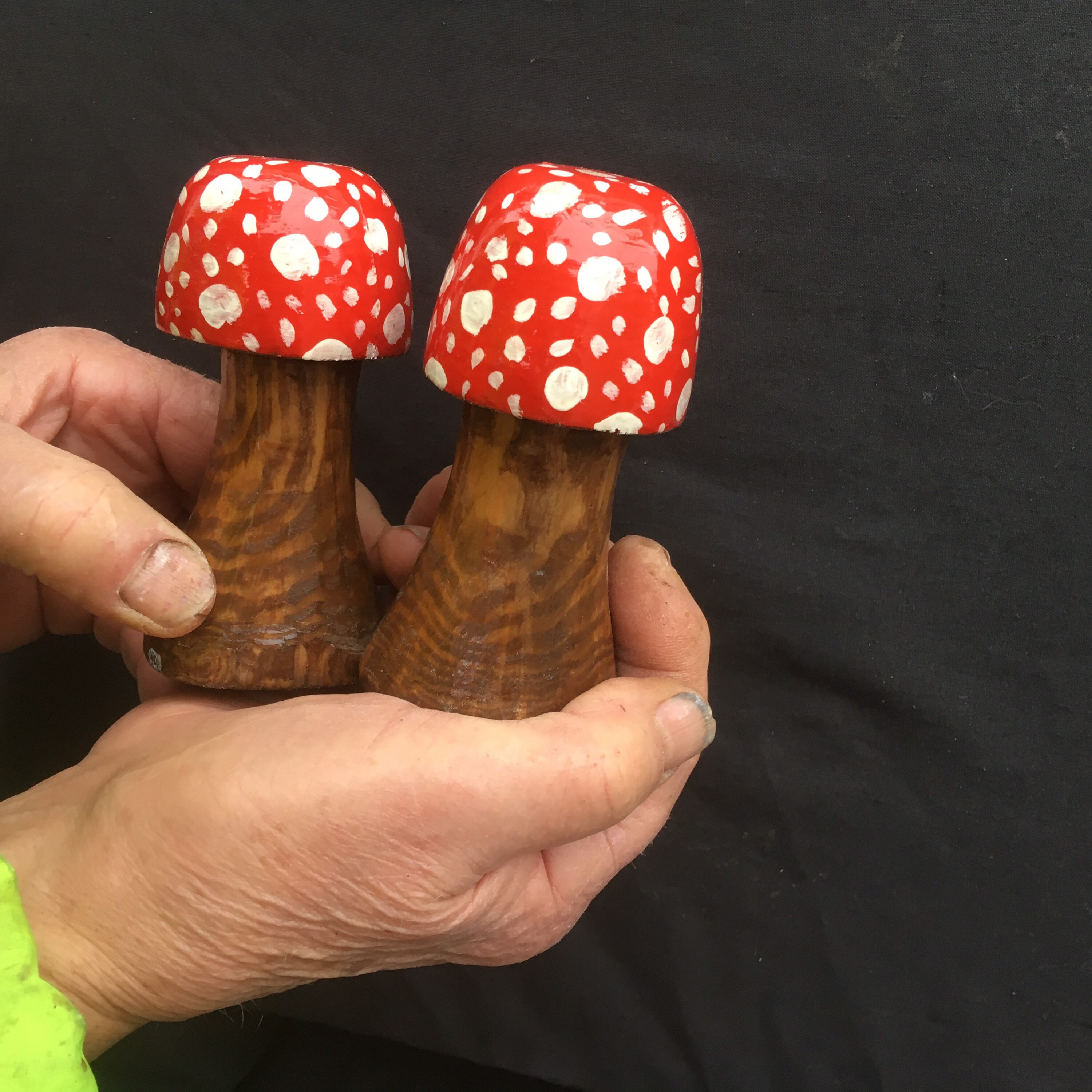 Handmade wooden toadstool set of 3 mushrooms | Etsy