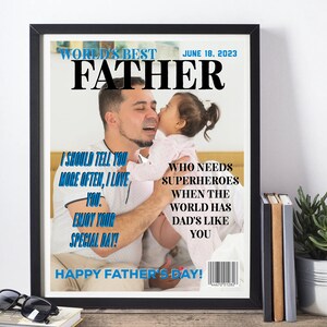 Personalized Father's Day Magazine Cover Photo Gift (digital Download ...