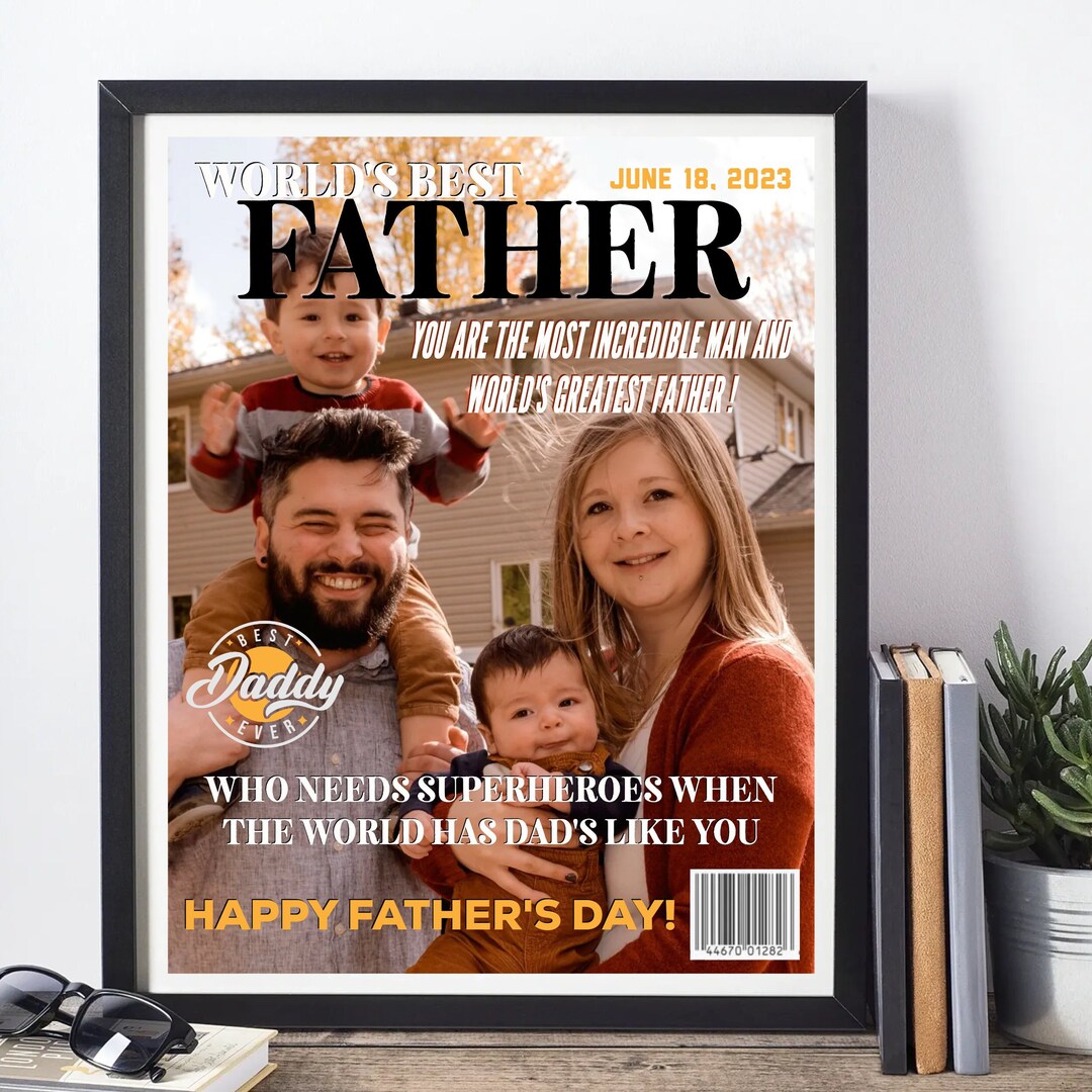 Personalized Father's Day Magazine Cover Photo Gift (digital Download ...