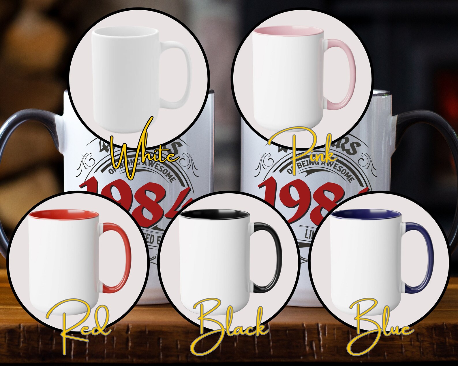 Custom 40th Birthday Mug, 1984 Coffee Cup, 40th Birthday Gift ...