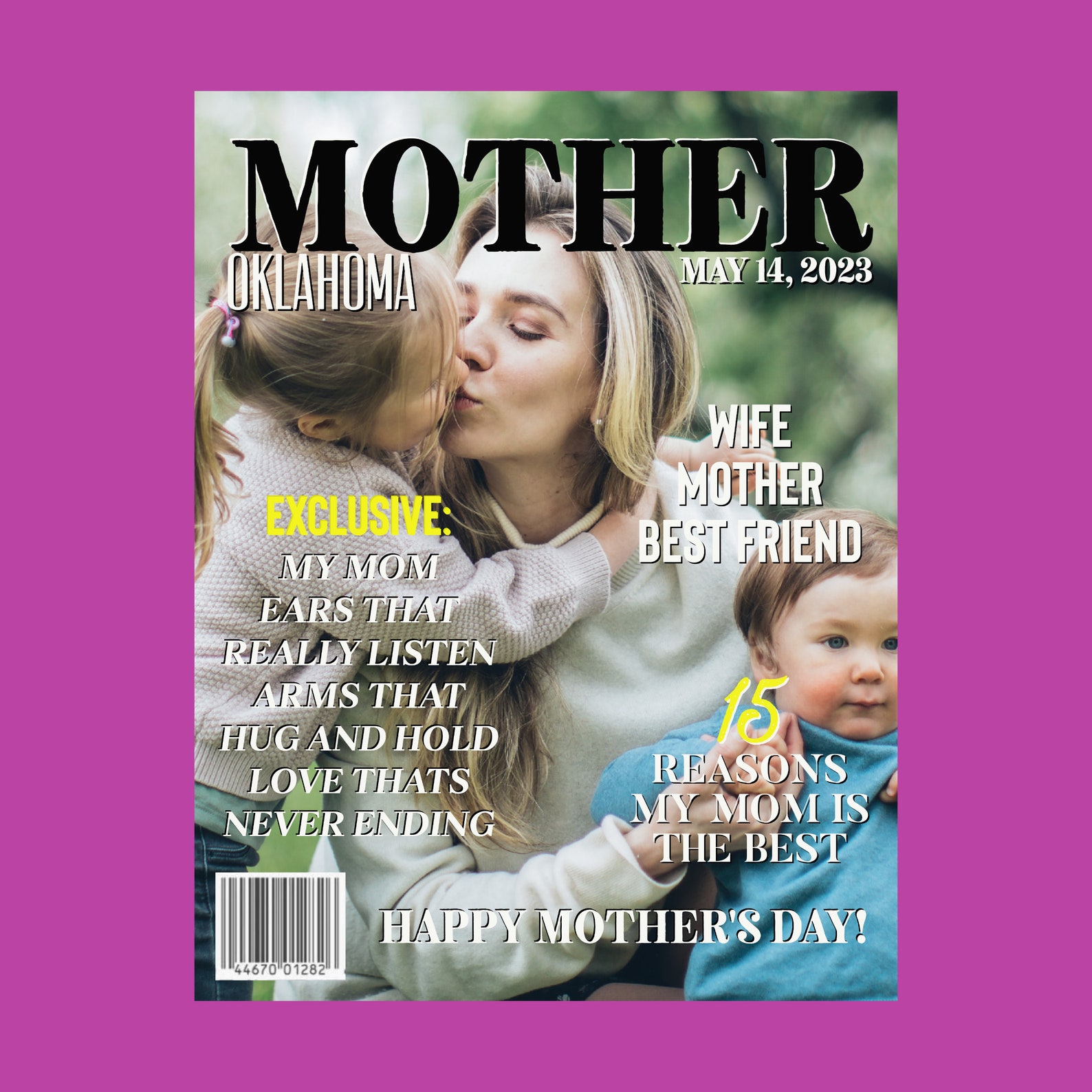 Gift for Mom, Mother and Daughter Custom Portrait, Gift Idea for Mom ...