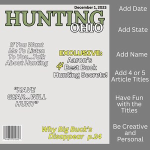 Personalized Hunting Magazine Cover: Hunter Gift (digital File) - Etsy