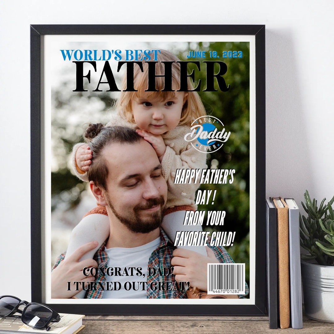 Personalized Father's Day Magazine Cover Photo Gift (digital Download ...