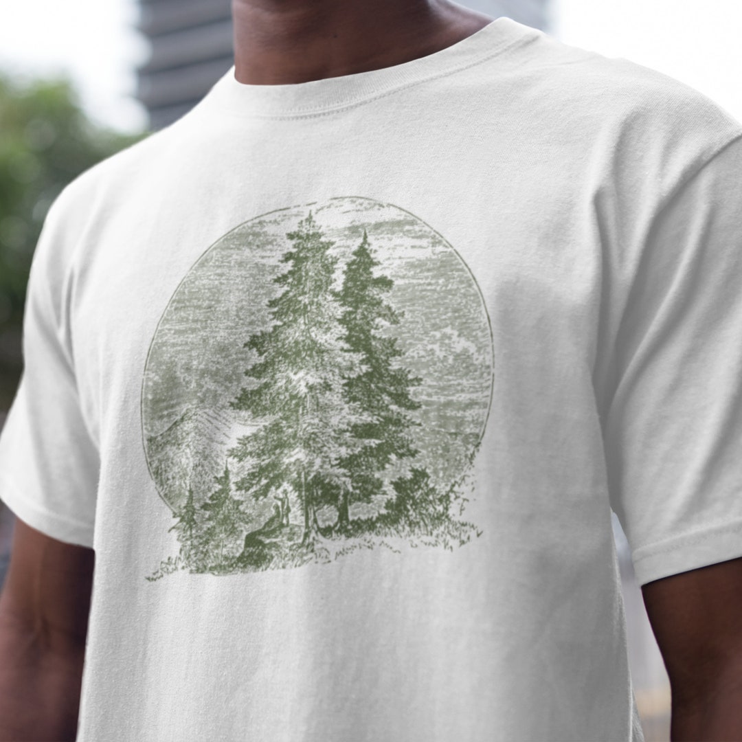 Tree T-shirt, Mountain Themed Tshirt, Outdoor Shirt, Wilderness Graphic ...