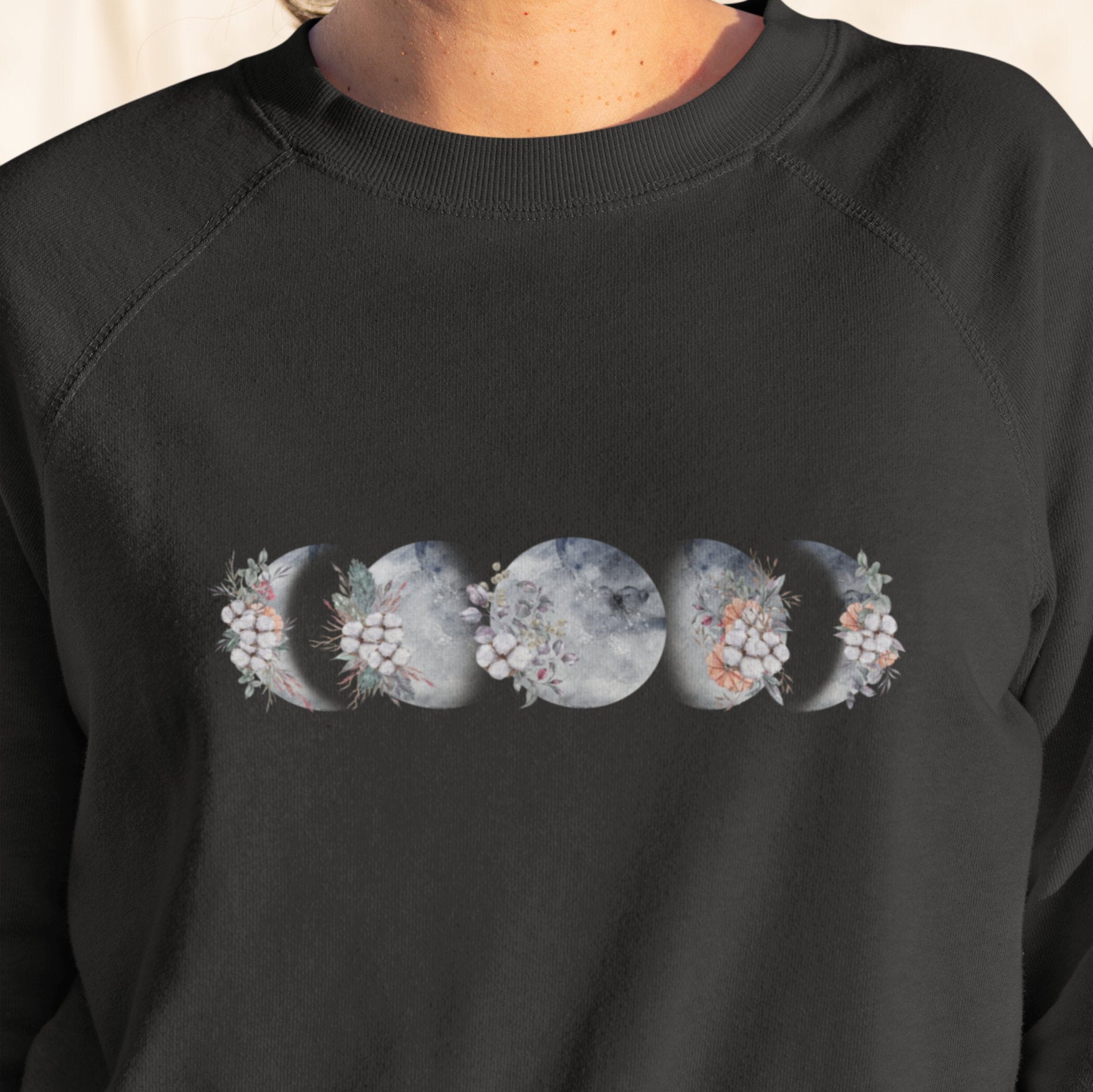 Full Moon Crewneck Full Moon Sweatshirt Moon Sweater Moon | Etsy