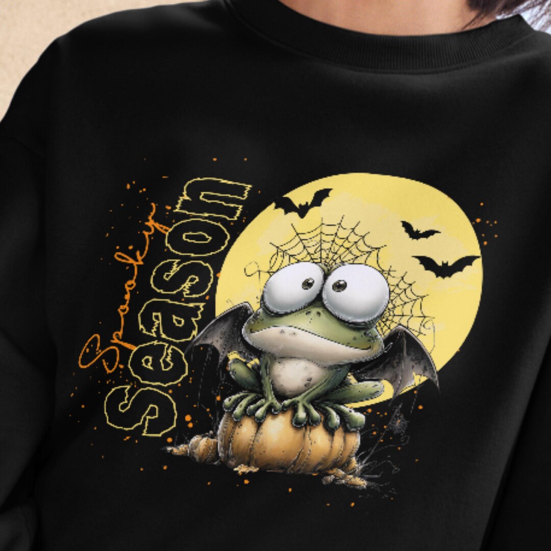 Spooky Frog Halloween PNG: Horror Cartoon, Sublimation Design (digital ...