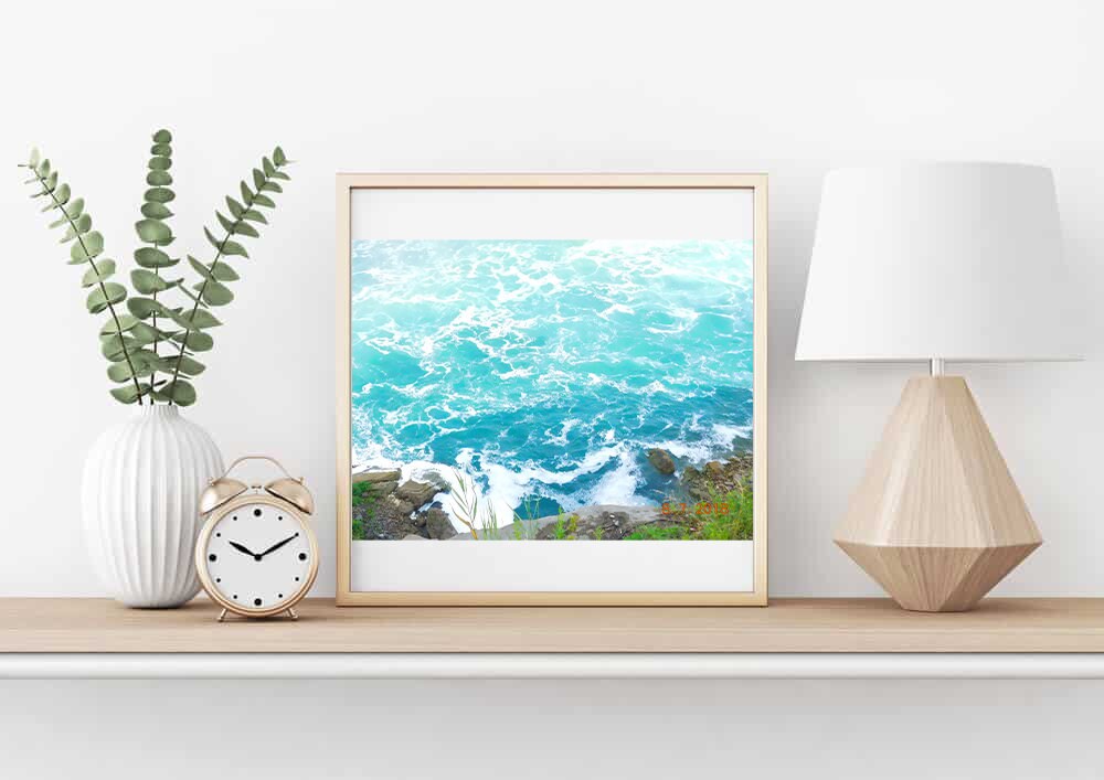 Light Blue Ocean Print, Ocean Print, Ocean Wave Print, Travel ...
