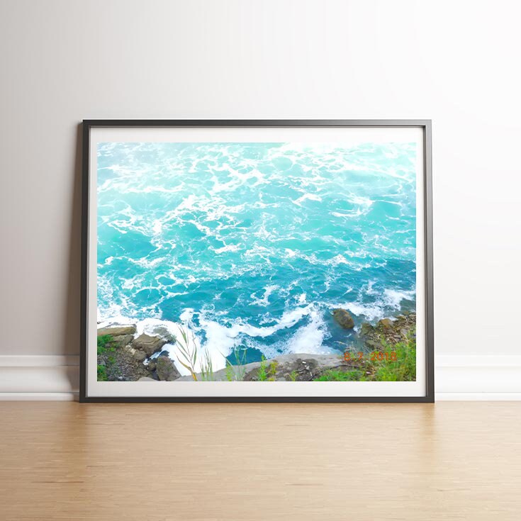 Light Blue Ocean Print, Ocean Print, Ocean Wave Print, Travel ...