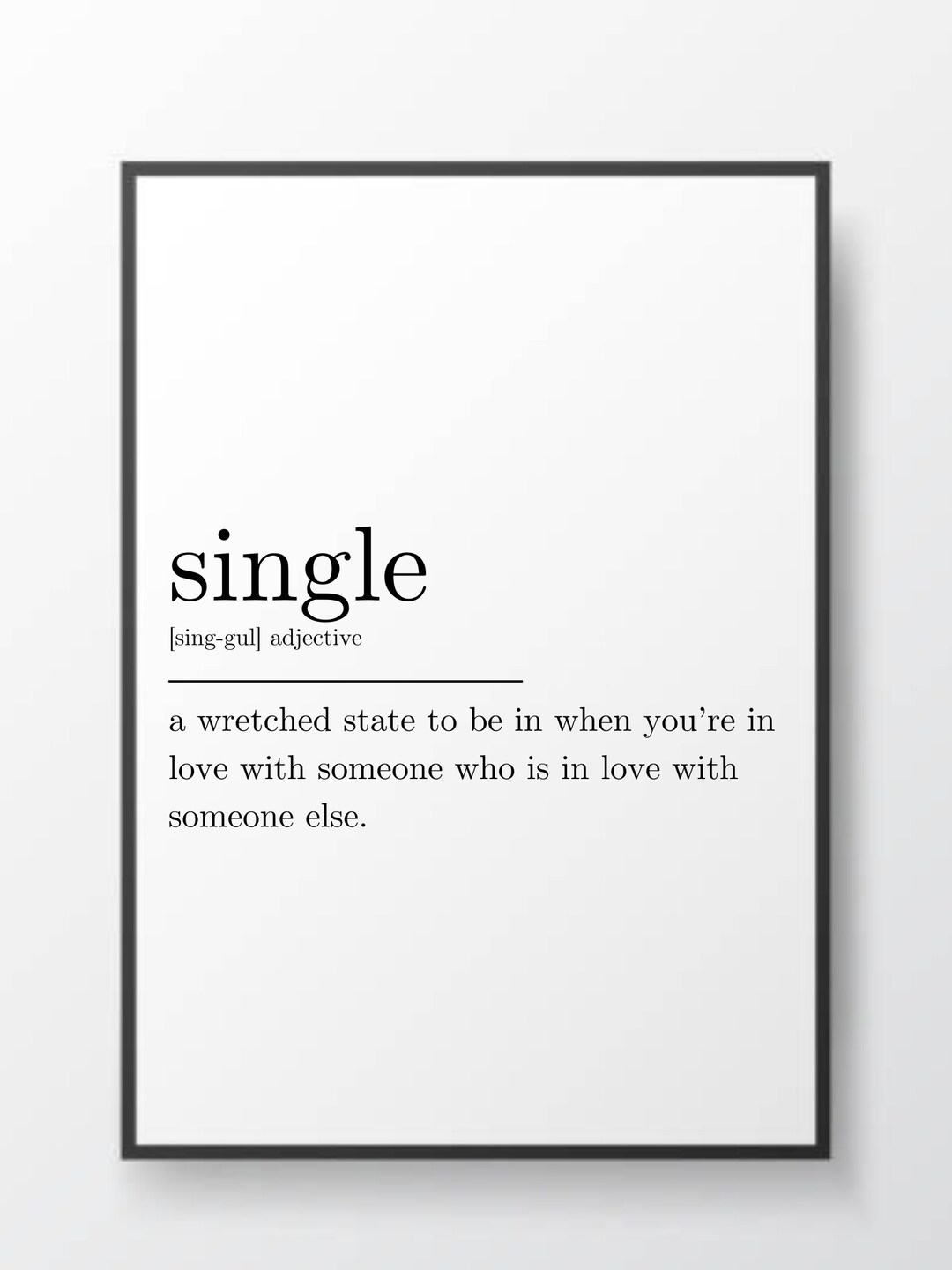 Single Definition Print - Etsy