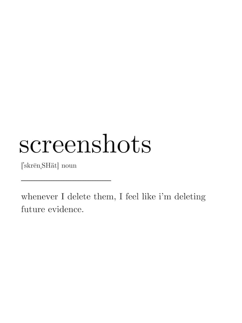 Screenshots Definition Print - Etsy