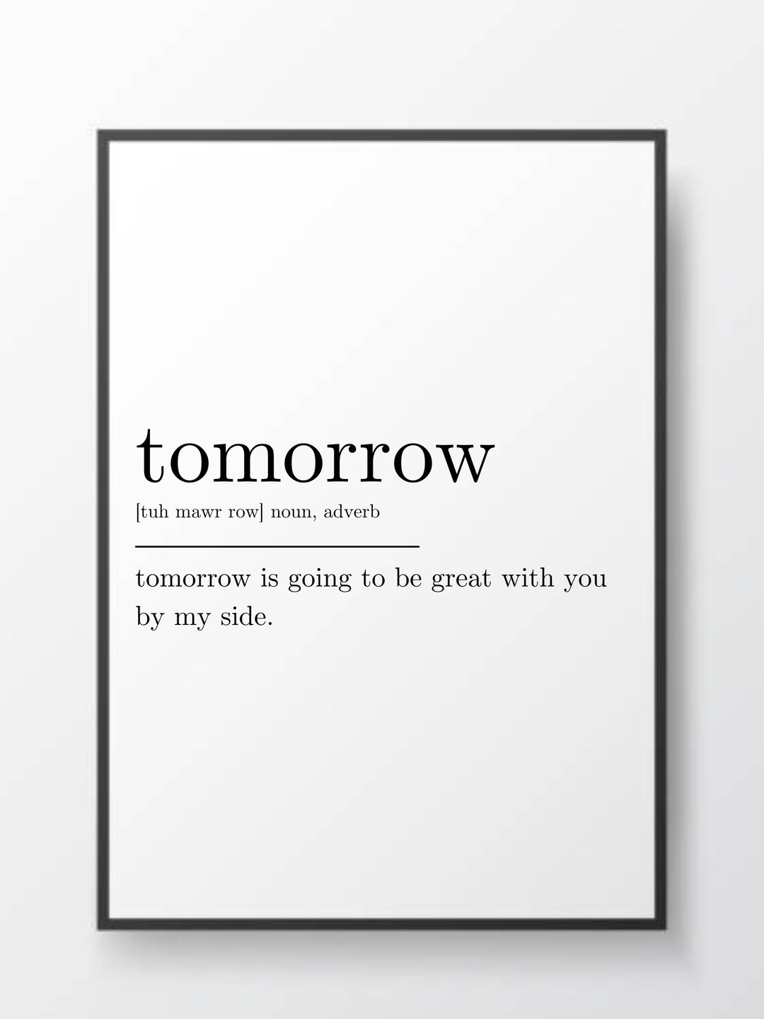 Tomorrow Definition Print - Etsy