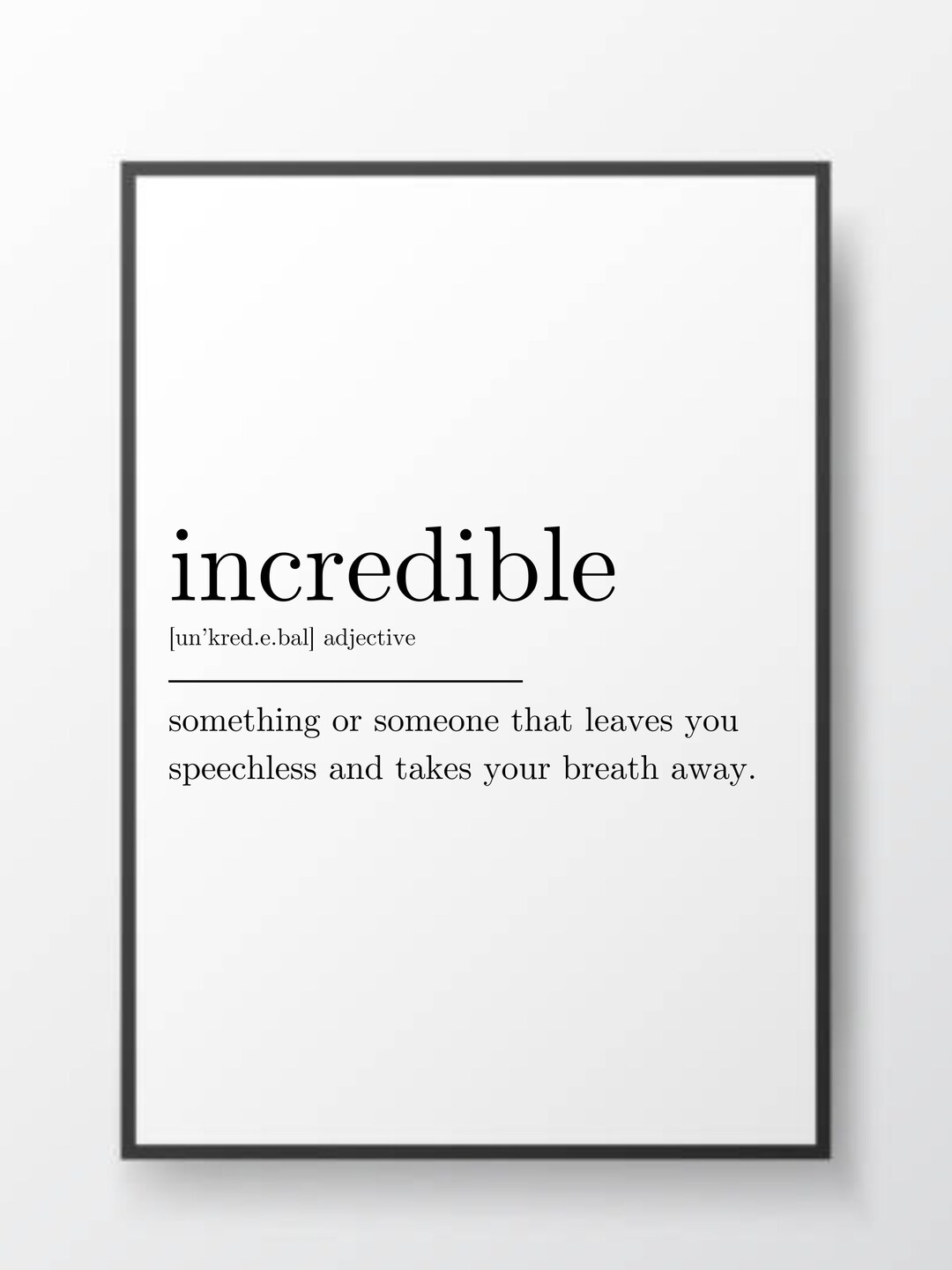 Incredible Definition Print, Word Art, Home Decor - Etsy