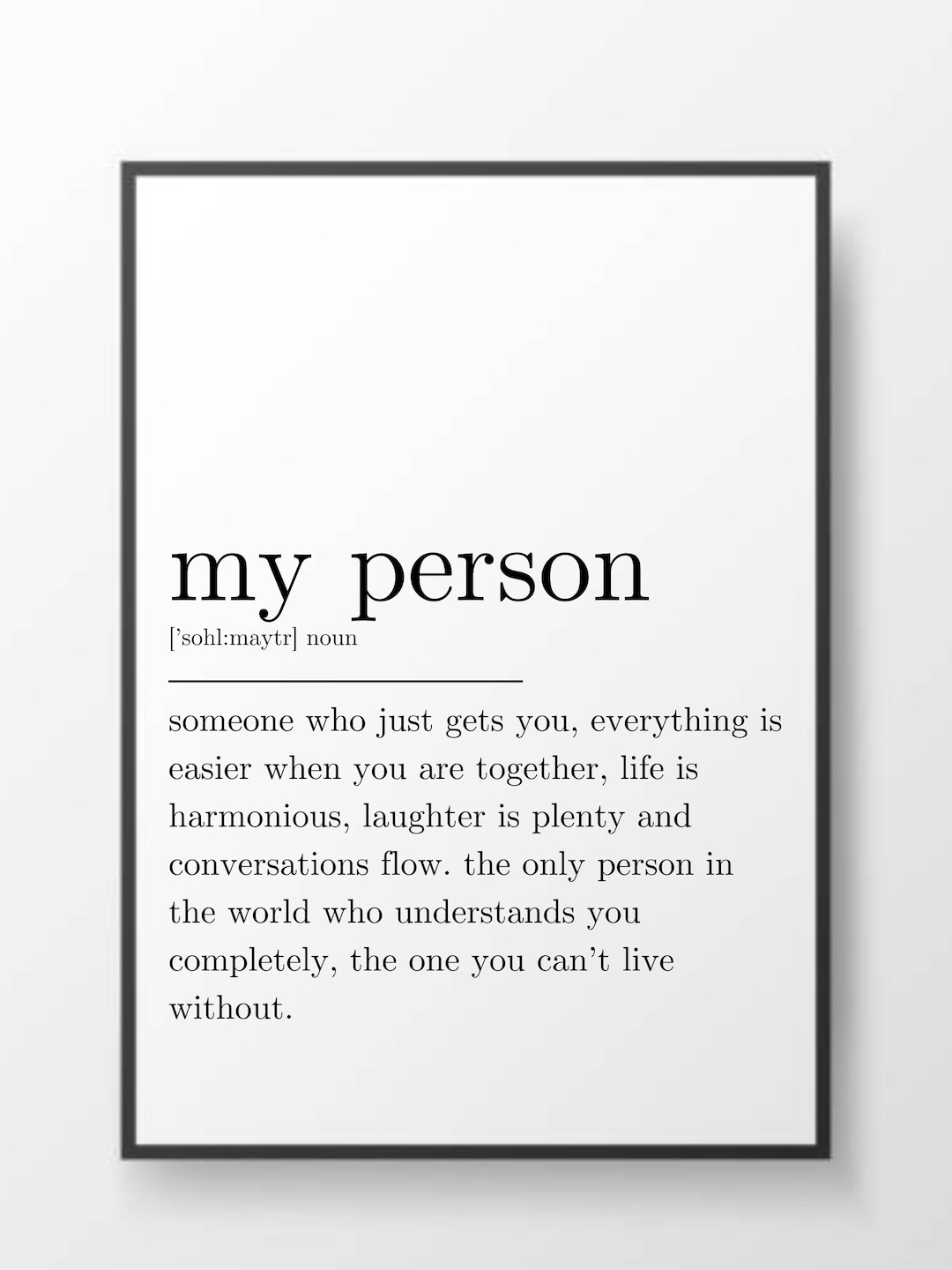 My Person Definition Print - Etsy