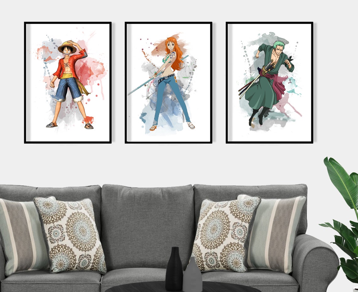 One Piece Art Prints wall bedroom decor anime gift Nami | Etsy