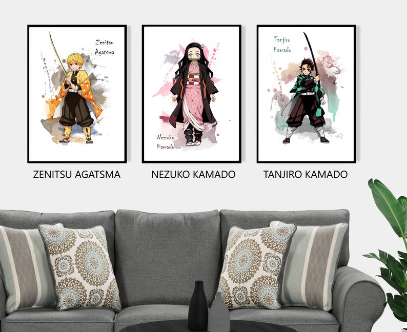 Demon Slayer Art Prints Wall Bedroom Decor Anime Gift - Etsy UK