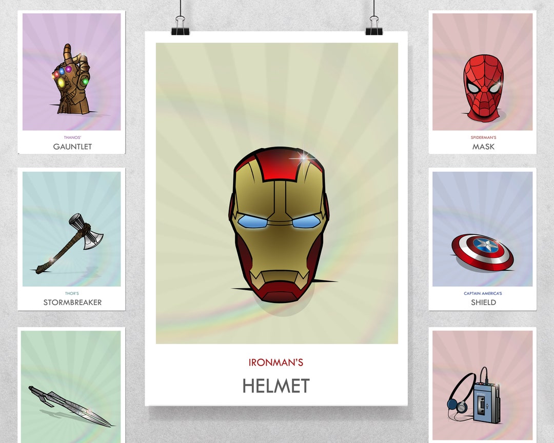 Printed Wall Art Superhero MARVEL ITEMS Ready to Frame Boys Girls ...
