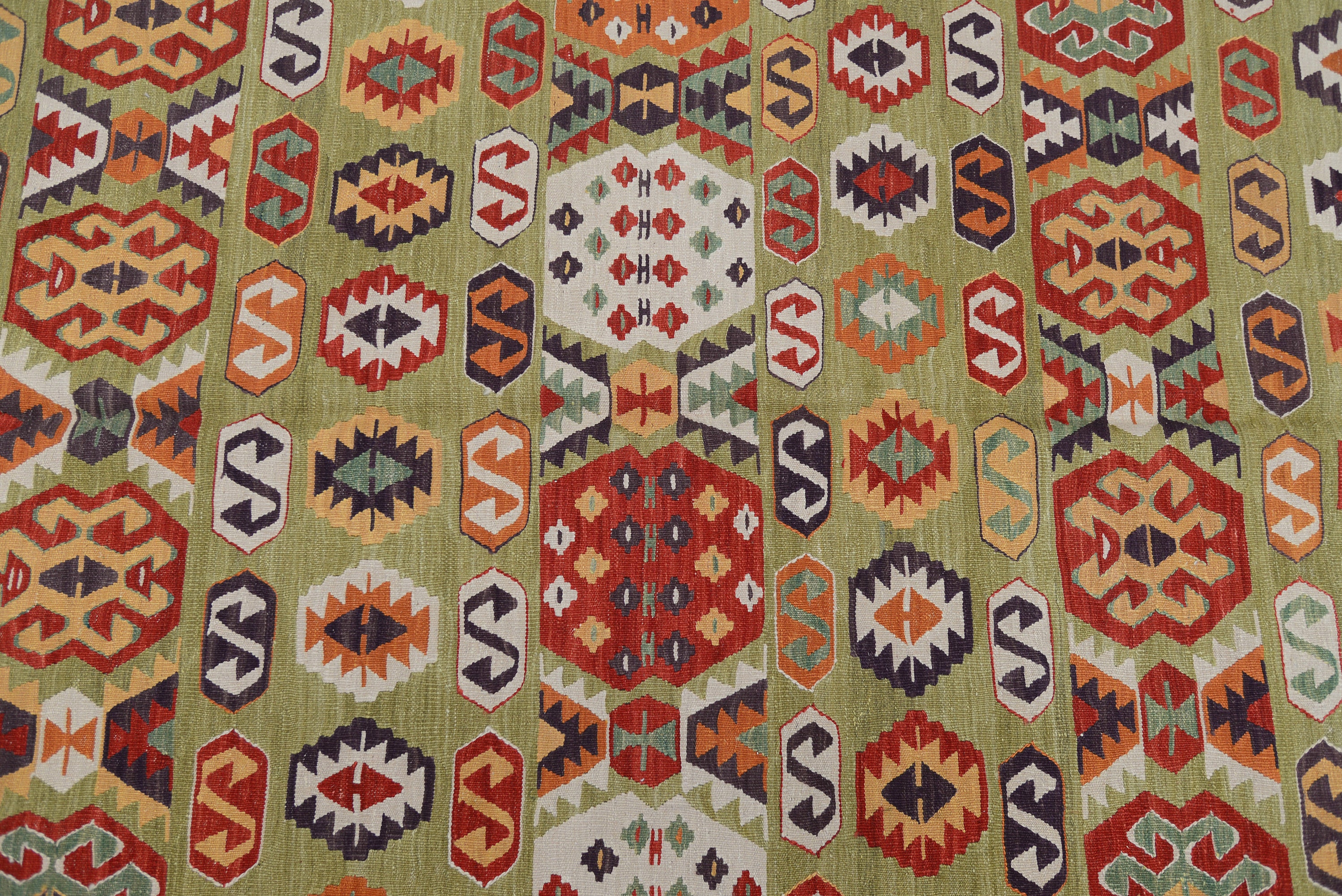 Pictorial Kilim Rug,7.4 X 5 Ft, Turkish Kilim Rug, Modern Kilim Rug ...