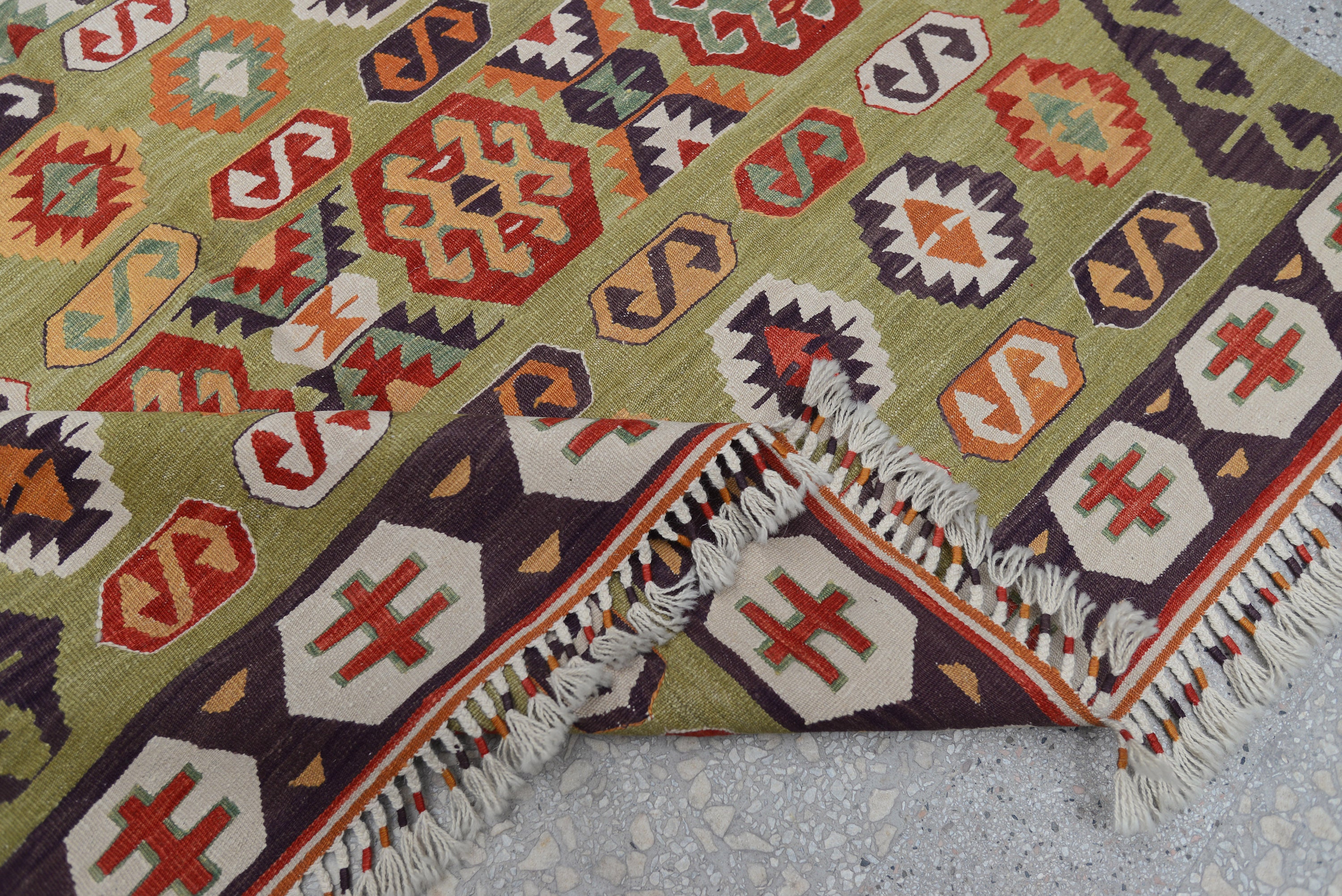 Pictorial Kilim Rug,7.4 X 5 Ft, Turkish Kilim Rug, Modern Kilim Rug ...