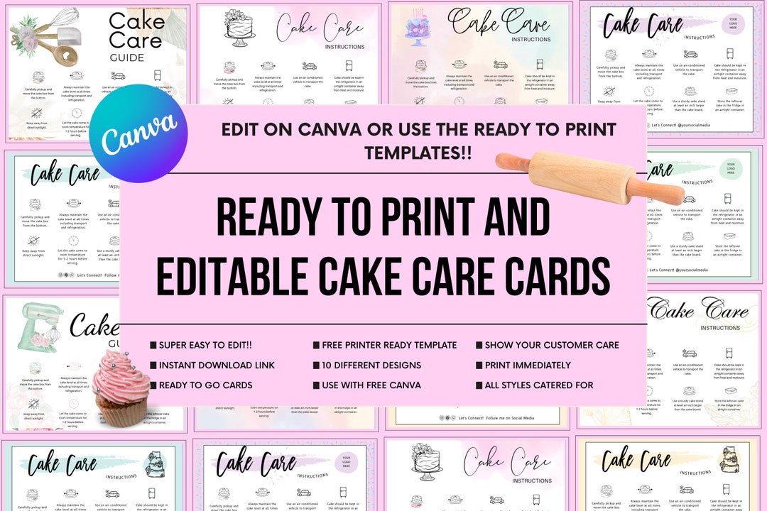 Cake Instruction Cards, Customer Cake Care, Cake Downloads, Cake Advise ...