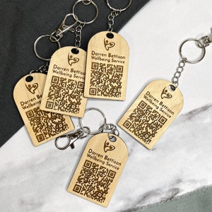QR Code Keychain, Business Keyring, Personalised QR Logo Keychain ...