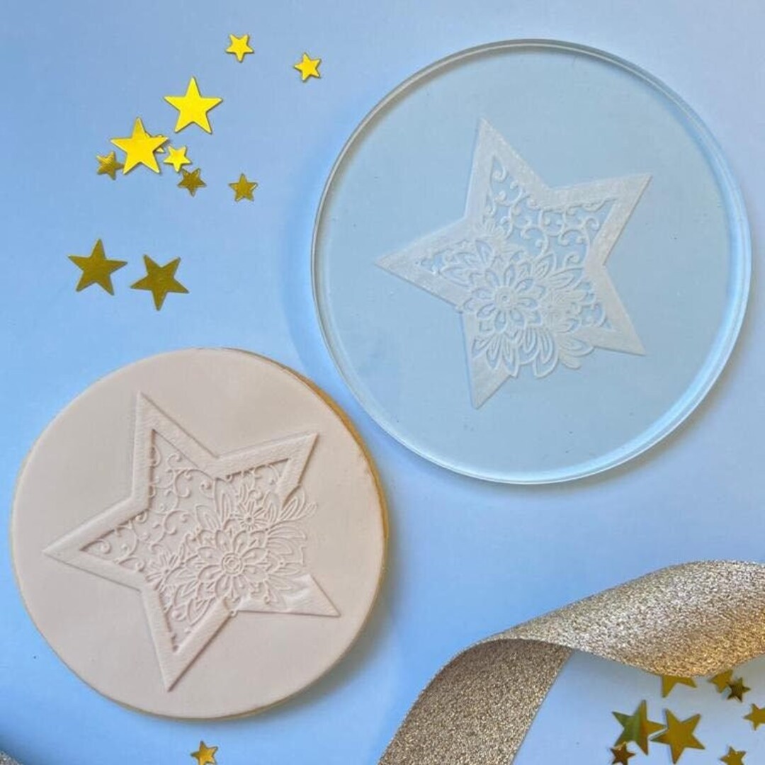 Star Cookie Stamp, Star Shape Embosser - Etsy