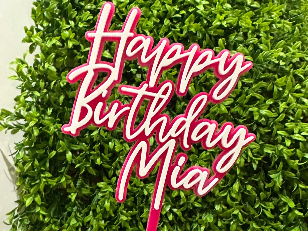 Personalised Word Cake Topper - Three Words - Double Layer - Custom ...