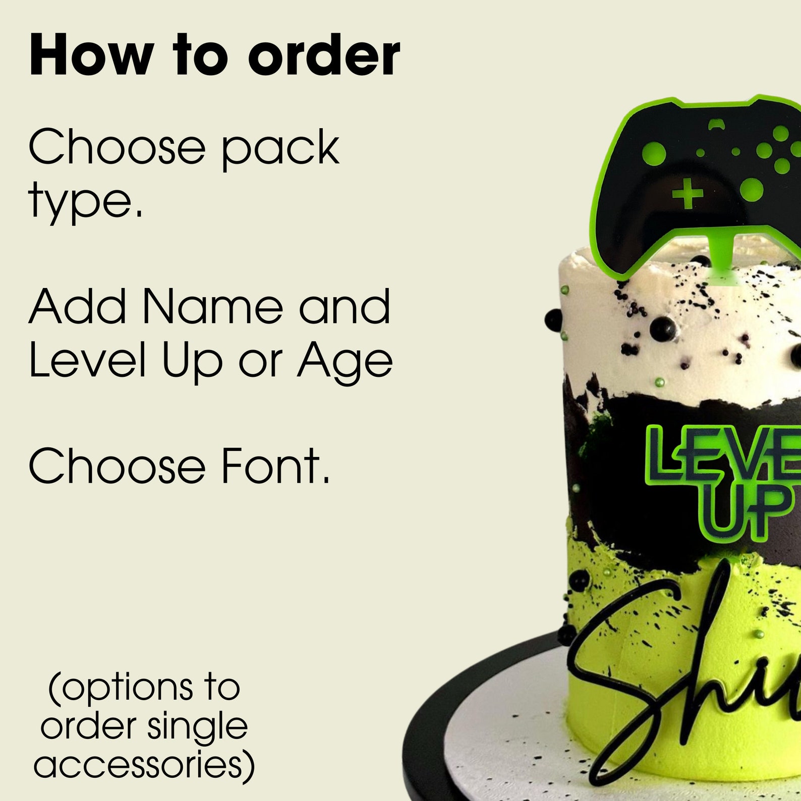 Personalised Gamer Cake Topper: Level Up, Game Controller - Etsy