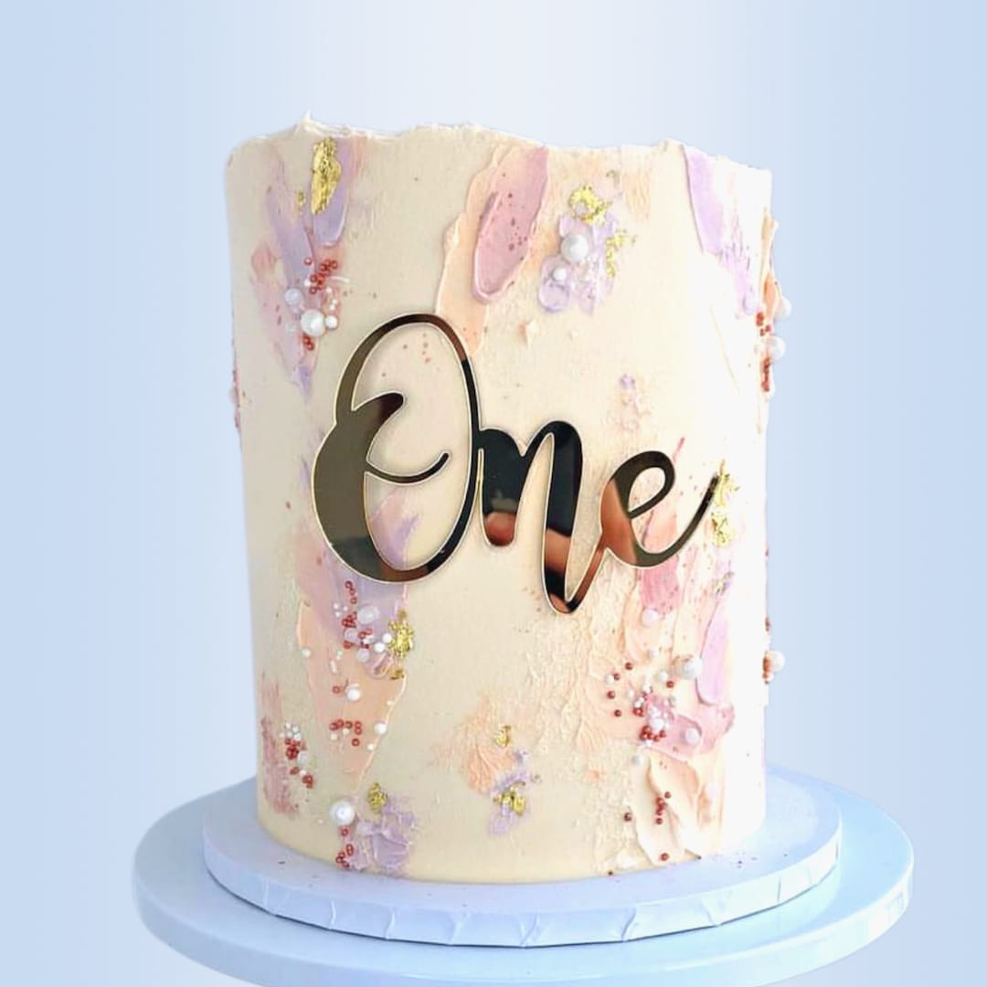 One Birthday Acrylic Cake Charm Topper, 1st Birthday First Year, Age ...