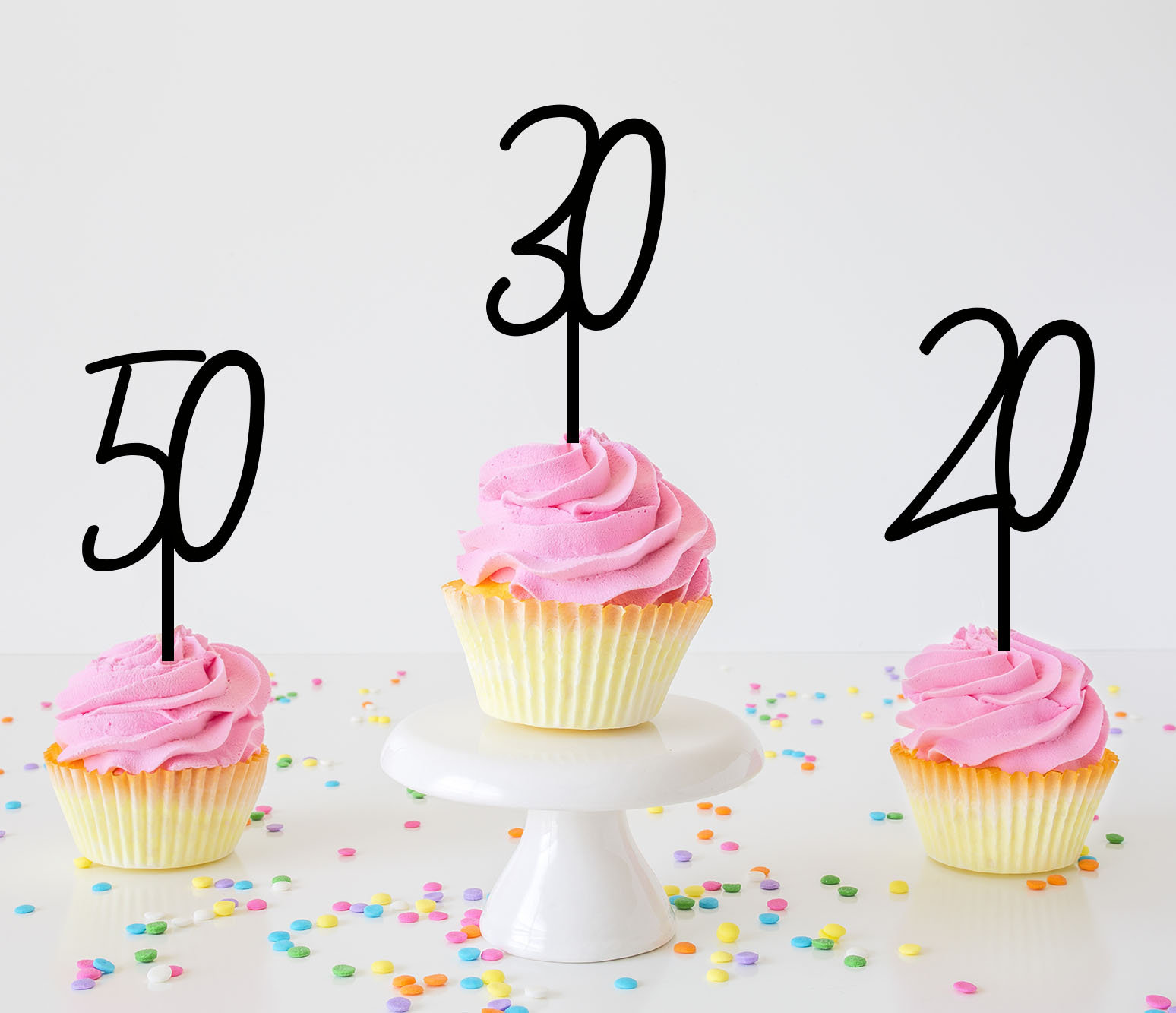 Number Age Cupcake Toppers Cupcake Numbers 40th 50th 60th - Etsy