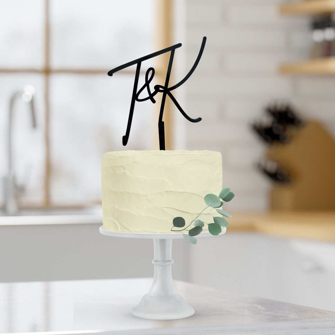 Wedding Cake Topper | Initials Cake Topper | Wedding Cake Topper Gold ...