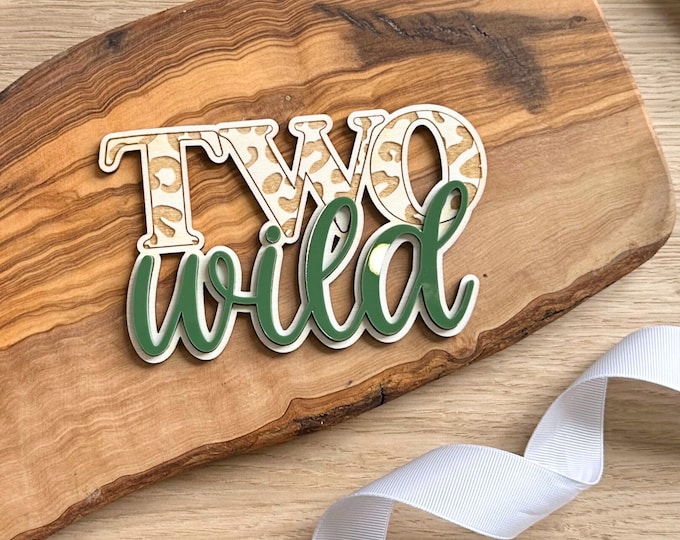 Animal Themed Line Cake Topper Set Two Wild Cake Topper Set Wild One ...