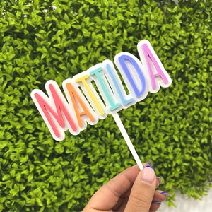 Rainbow Cake Topper - Etsy