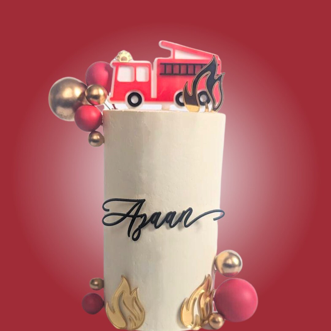 Fire Engine Cake Topper Fire Truck Cake Topper - Etsy UK