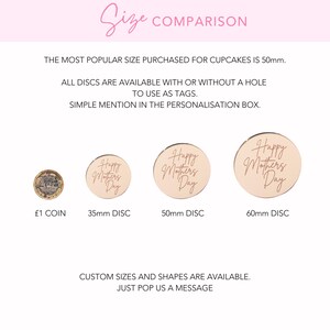 Personalised Acrylic Engraved Disc, Custom Acrylic Disc, Cupcake Topper ...