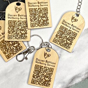 QR Code Keychain, Business Keyring, Personalised QR Logo Keychain ...