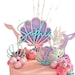 Mermaid Clam Shell Cake Topper - Personalised Name - Sea Theme Acrylic ...