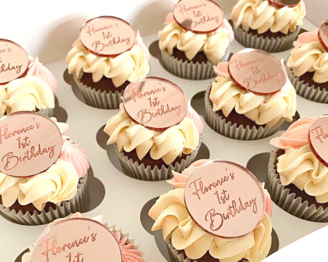 Personalised Acrylic Engraved Disc, Custom Acrylic Disc, Cupcake Topper ...