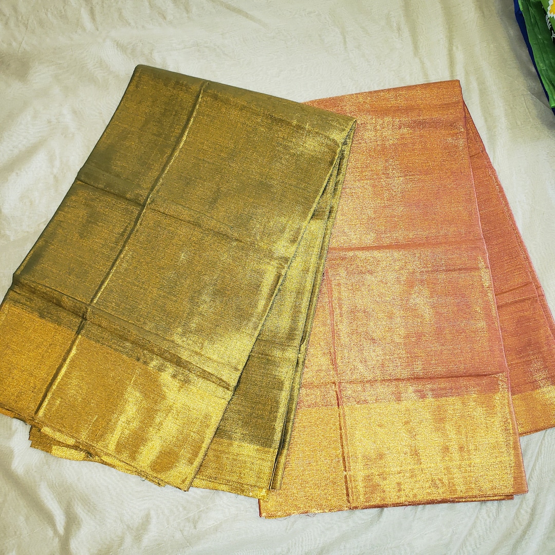 Uppada Grand Full Gold Tissue Silk Sarees - Etsy