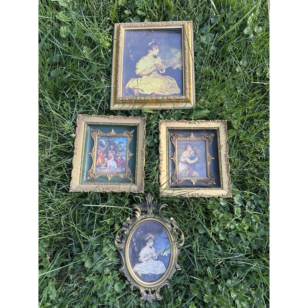 Haunted (?) Creepy Vintage Pictures in Vintage Frames - Lot of 4 ...