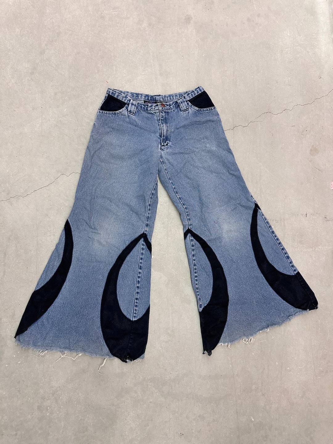 Incredible Y2K Rave Wide Flare Jeans by Auraze! - Etsy
