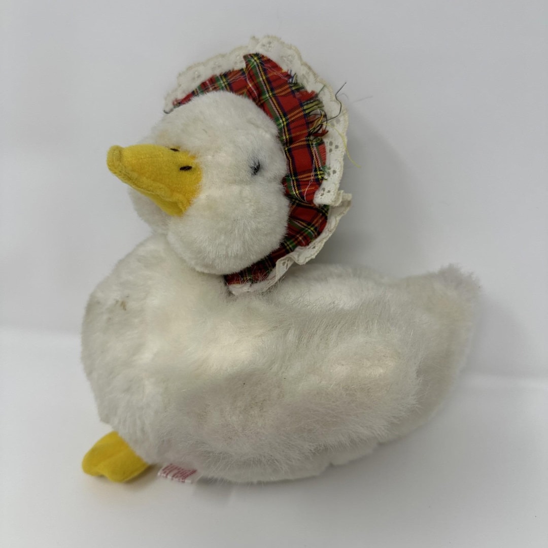 Vintage 1980s Mother Goose Stuffed Animal Plush With Plaid Bonnet - Etsy