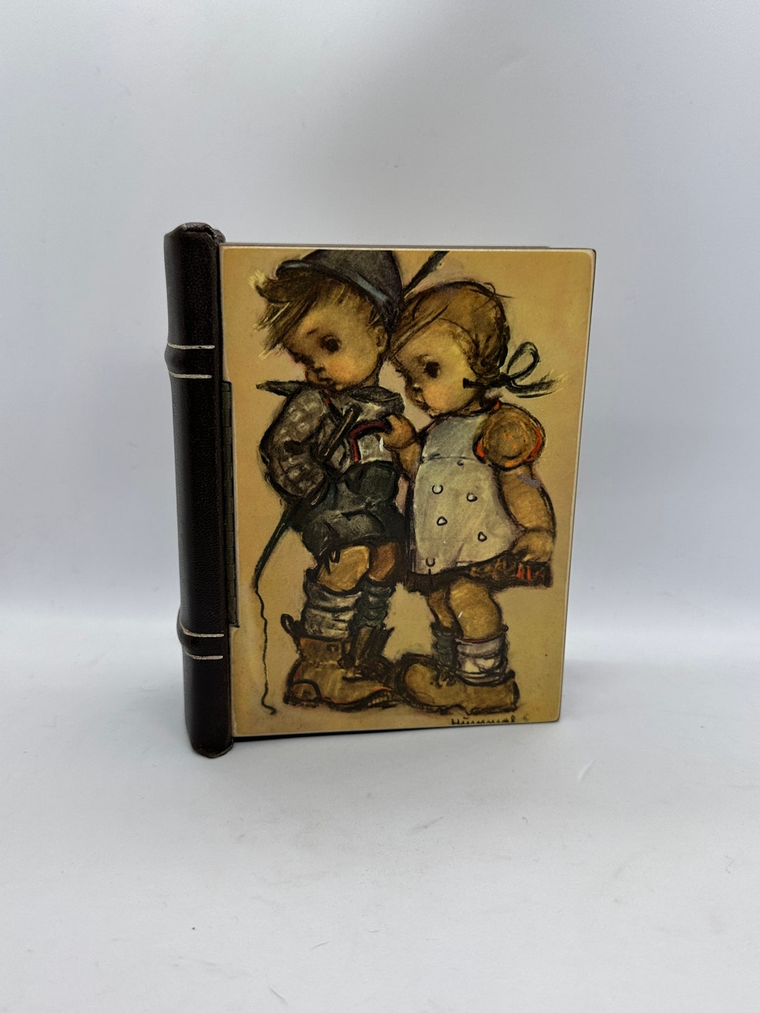 Vintage Hummel Wooden Book Music Box Jewelry Box. Vintage Girl and Boy ...