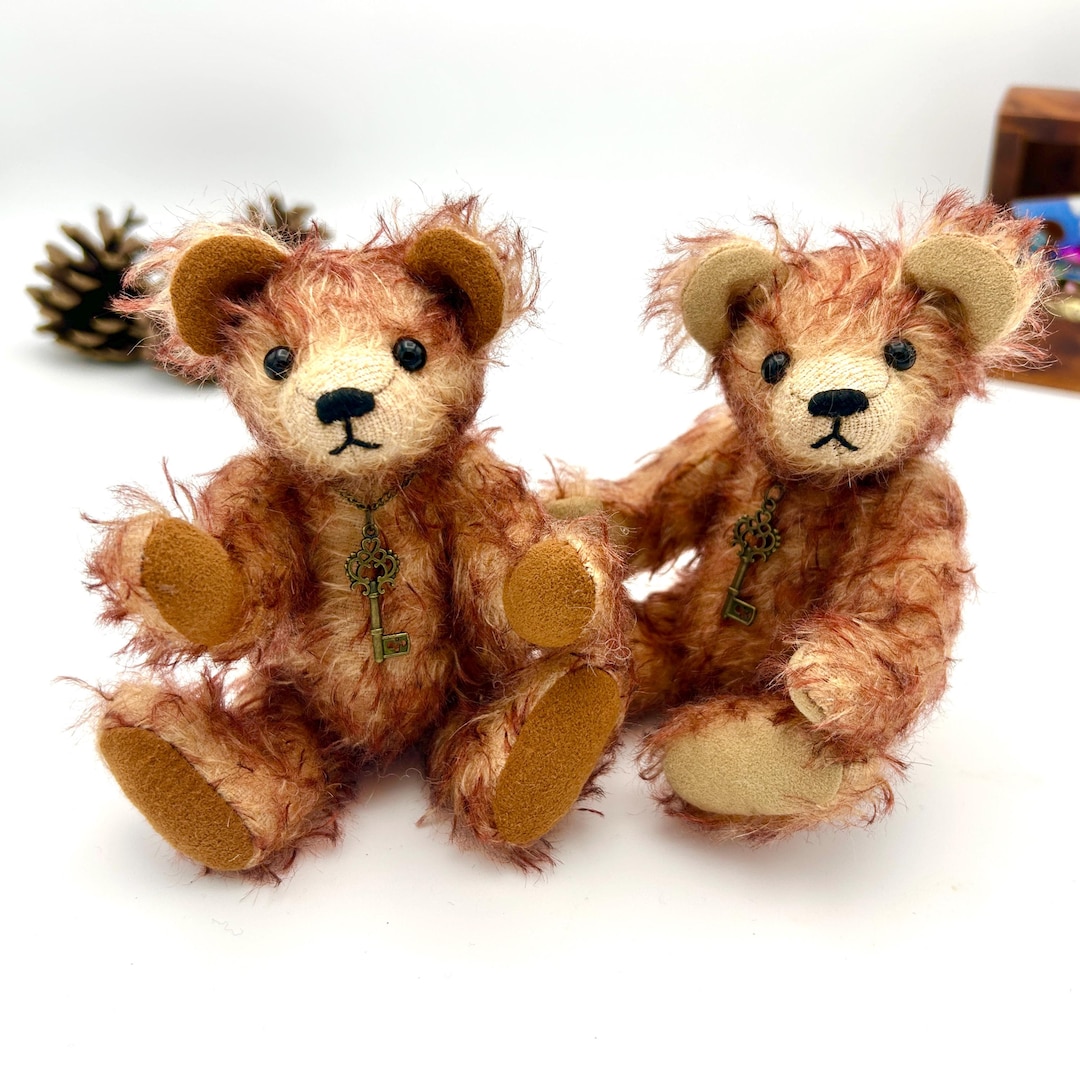 Handmade Tipped Mohair Teddy Bear With Key Charm - Etsy