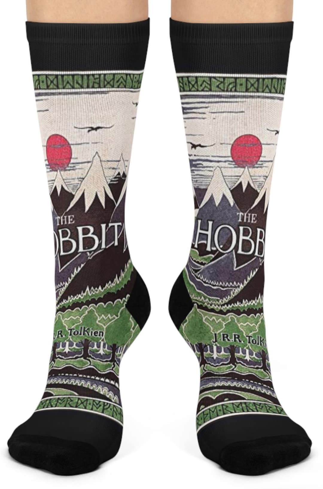Hobbit Book Socks Version 2 Tolkien Inspired Cushioned Crew Socks - Etsy
