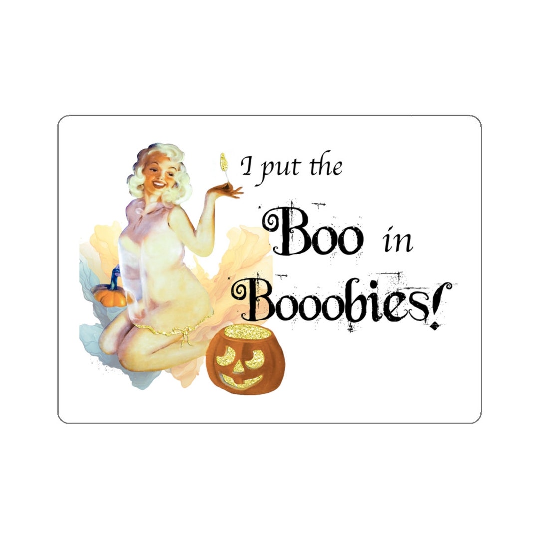 Retro Ladies Halloween Boo in Boobies Stickers - Etsy