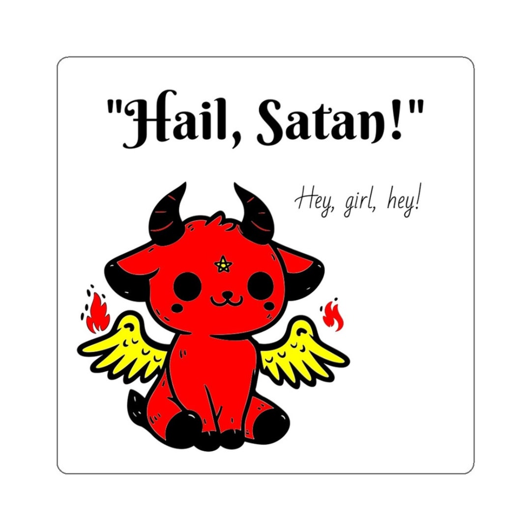 Little Devils Cute Demon Hey, Girl Hey! Color Sticker - Etsy