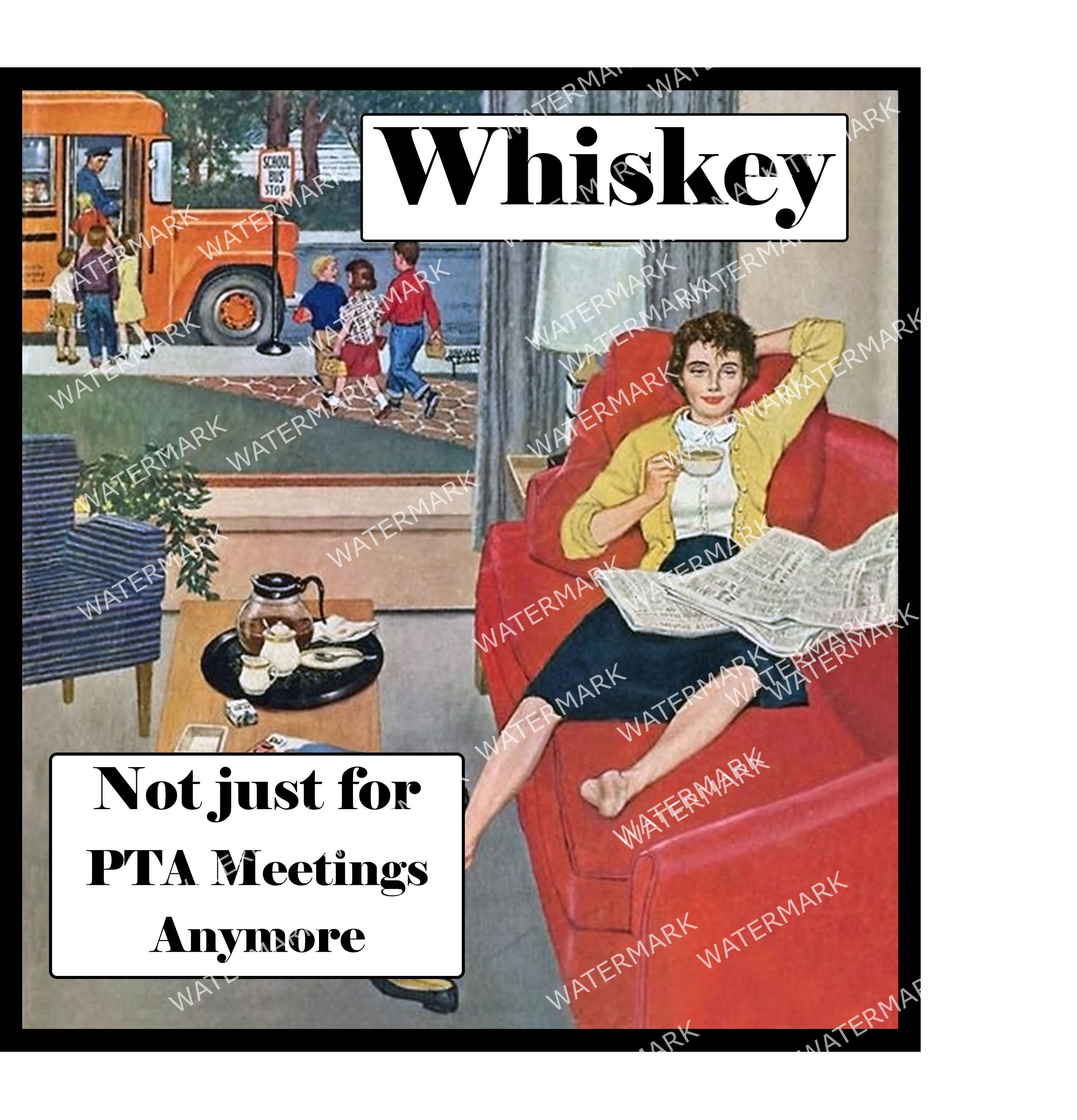 Retro Ladies: Whiskey, Not Just for PTA Meetings Anymore Digital Image - Etsy