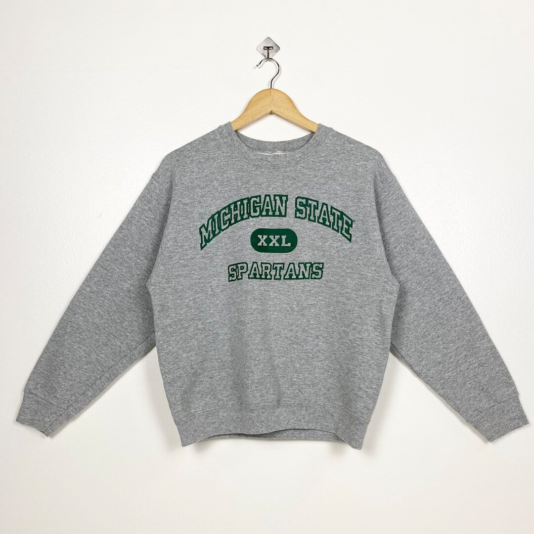 Vintage Michigan State University Spartans Crewneck Sweatshirt Print ...